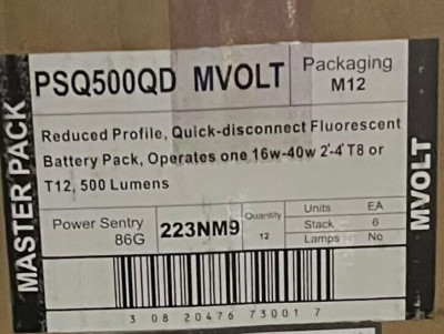 POWER SENTRY PSQ500QD MVOLT M12 Battery Pack,Power Sentry 16W-40W 5YA44 ...