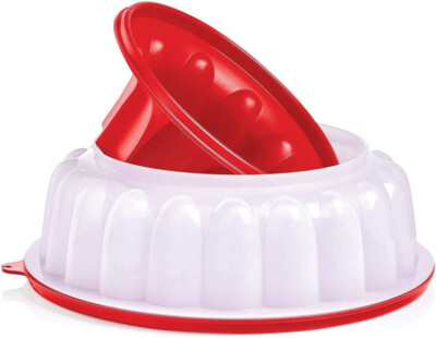 New Tupperware Gelatin Jello Jel-Ring Mold 6 Cup Red & White | eBay