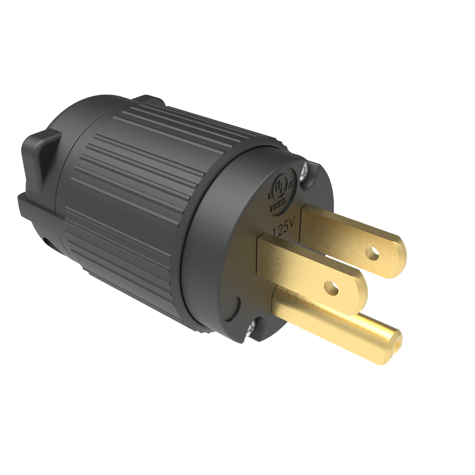 Replacement Household Extension Power Cord Male Plug End 15 AMP 125V ...