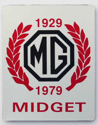 MG Midget Commemoration 1929 À 1979 Autocollant Panneau Support Badge ...