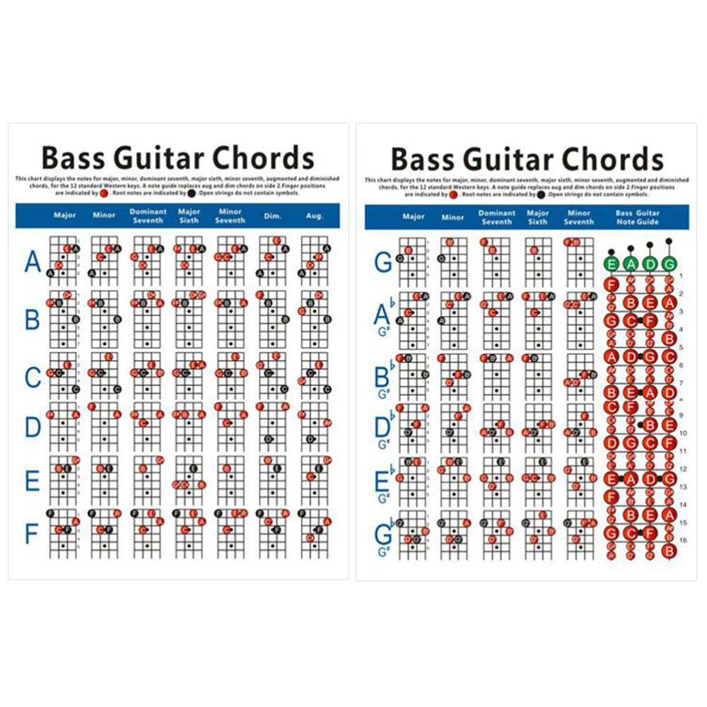 Guitar Fingering Chart Bass Accessories | Grelly UK