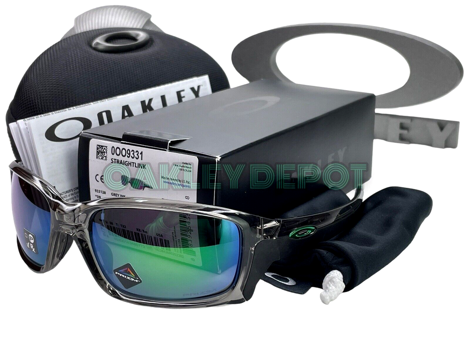 🕶️ OAKLEY STRAIGHTLINK 009331 GREY INK/PRIZM JADE SUNGLASSES (176) | eBay