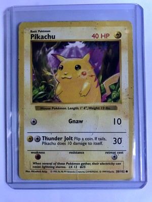 Pokémon TCG - PIKACHU - Base Set Shadowless ‘Red Cheeks’ 58/102 - LP | eBay