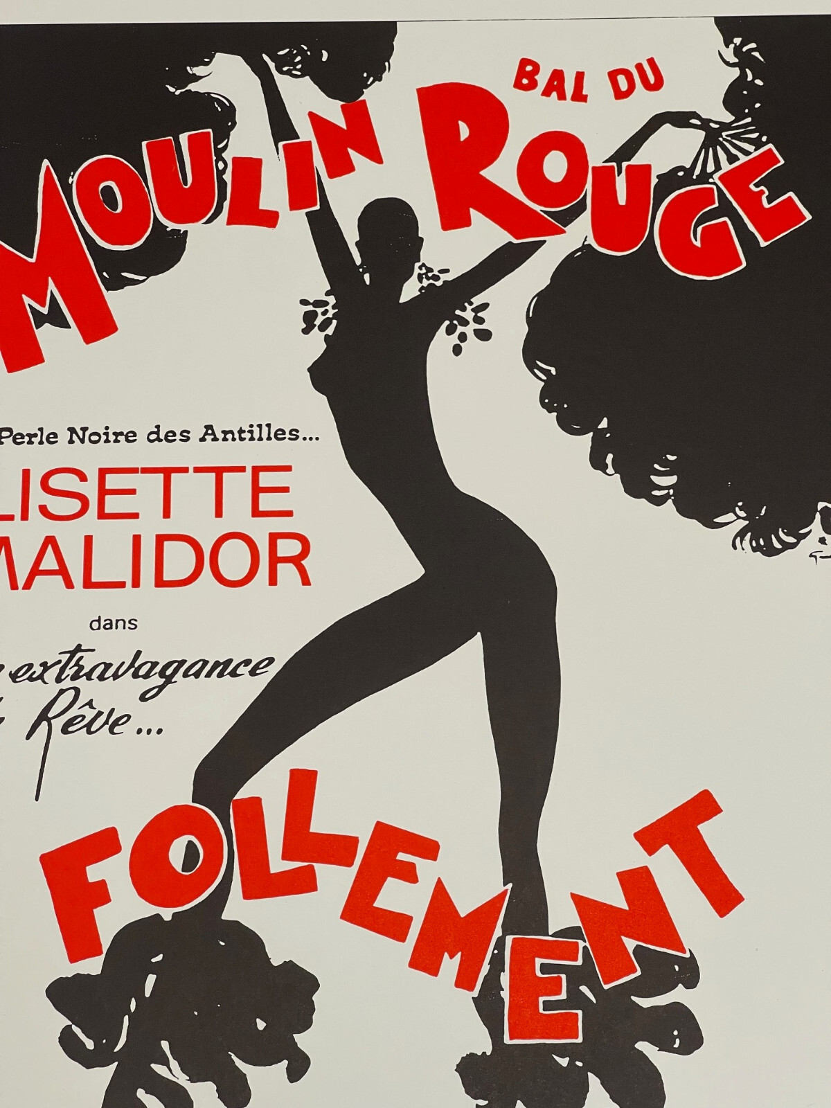 Rare grande affiche Bal du Moulin Rouge Paris Follement René Gruau ...