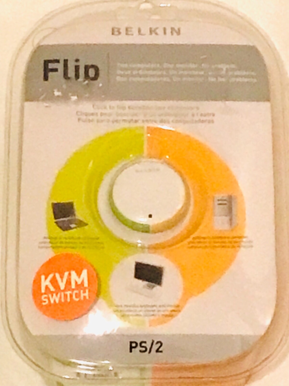 💻BELKIN FLIP F1DF102P KVM W/R Switch PS/2 Dual Monitor ‼️NEW SEALED‼️ ...