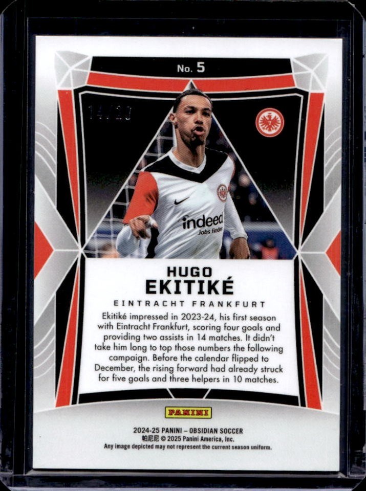 2024-25 Obsidian Hugo Ekitike Electric Etch Blue #/20 | eBay