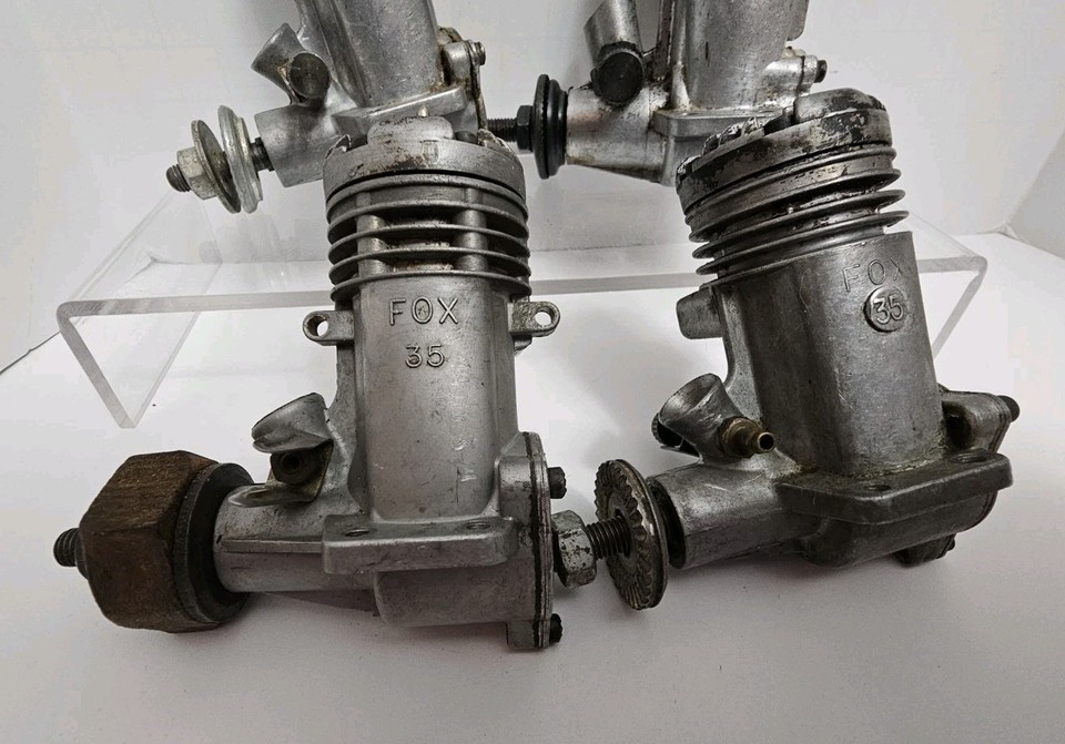 (4) Vintage Fox 35 Control Line Stunt Engines - For Repair, Restore Ref ...