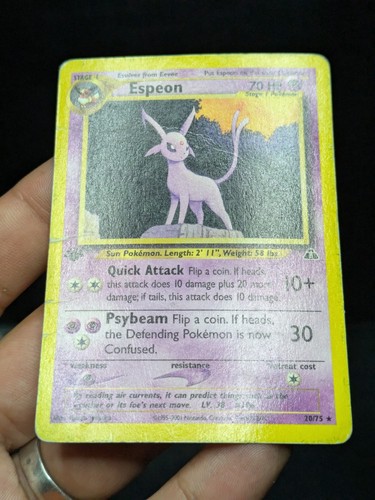 1st Edition Espeon 20/75 Neo Discovery Rare *Damaged* | eBay