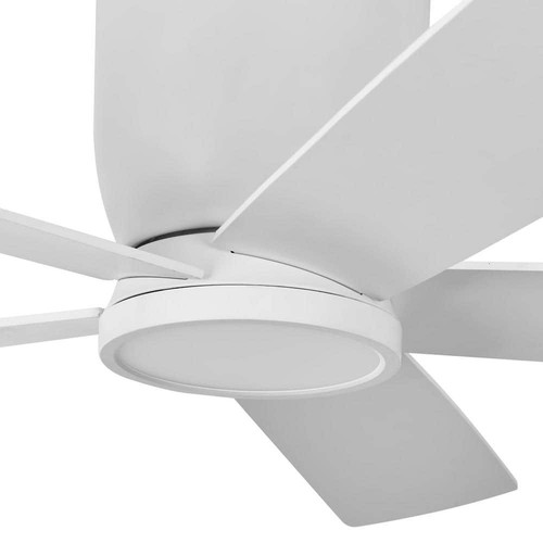 Britton 52 in. Integrated LED Indoor Matte White Ceiling Fan with Light ...