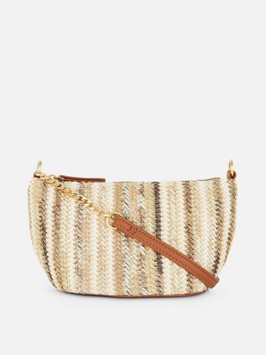 Straw Chain Detail Mini Cross-Body Bag Primark | eBay UK