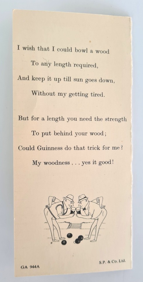 Guinness Bowls Score Card GA944A, c1960s | eBay