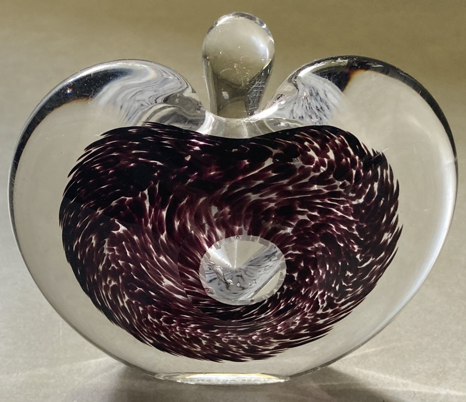 Glass Act Studio Perfume Bottle Heart Apple Purple White Paperweight | eBay