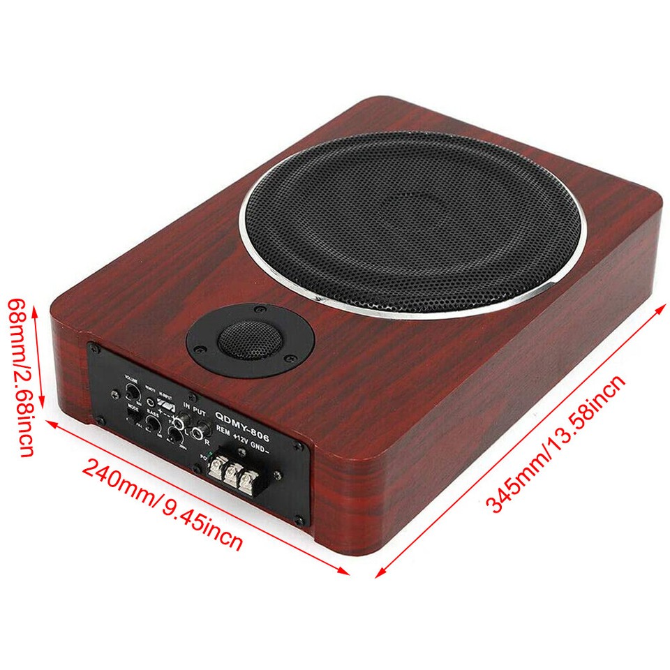 8inch Under Seat Powered Subwoofer Active Hideaway Car Truck Sub w/ Amp ...