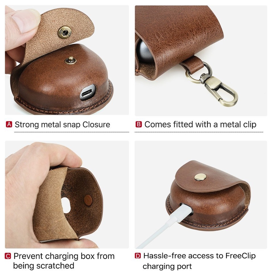 Huawei Freeclip Earphone Case Genuine Leather Storage Cover For ...