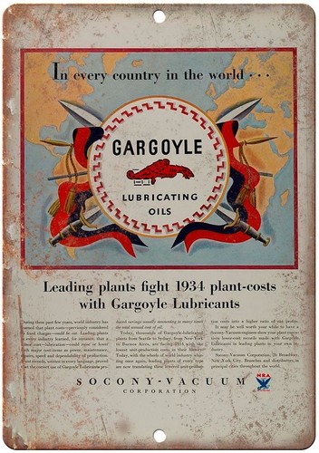 Gargoyle Lubricating Oils Vintage Ad Reproduction Metal Sign A799 | eBay