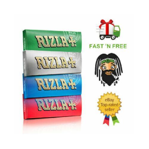 RIZLA Regular RED GREEN SILVER BLUE WHITE or PINK Cigarette Rolling ...