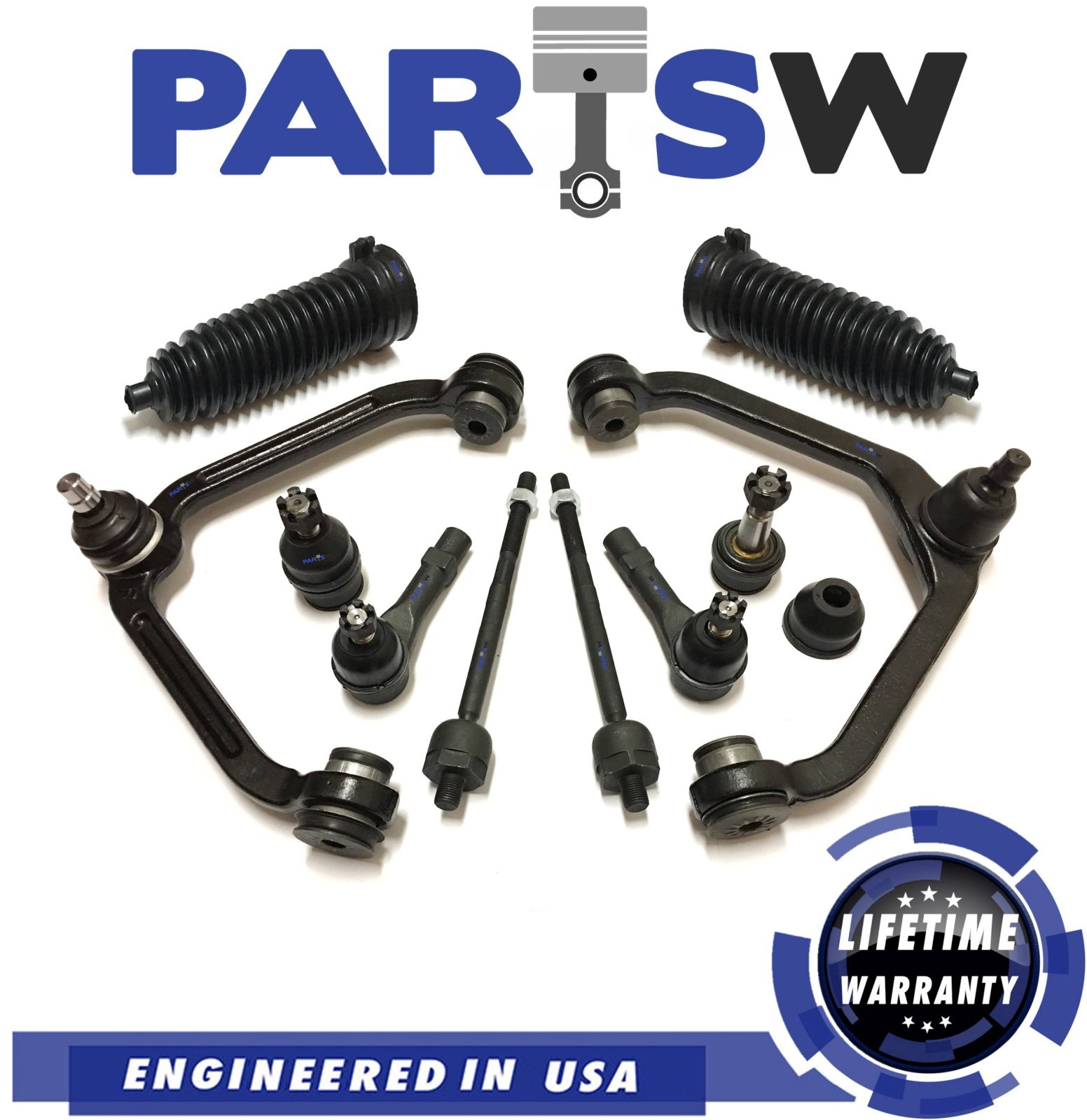 12 Pc Upper Control Arms Tie Rods Bal Joints for Explorer Sport & Sport ...