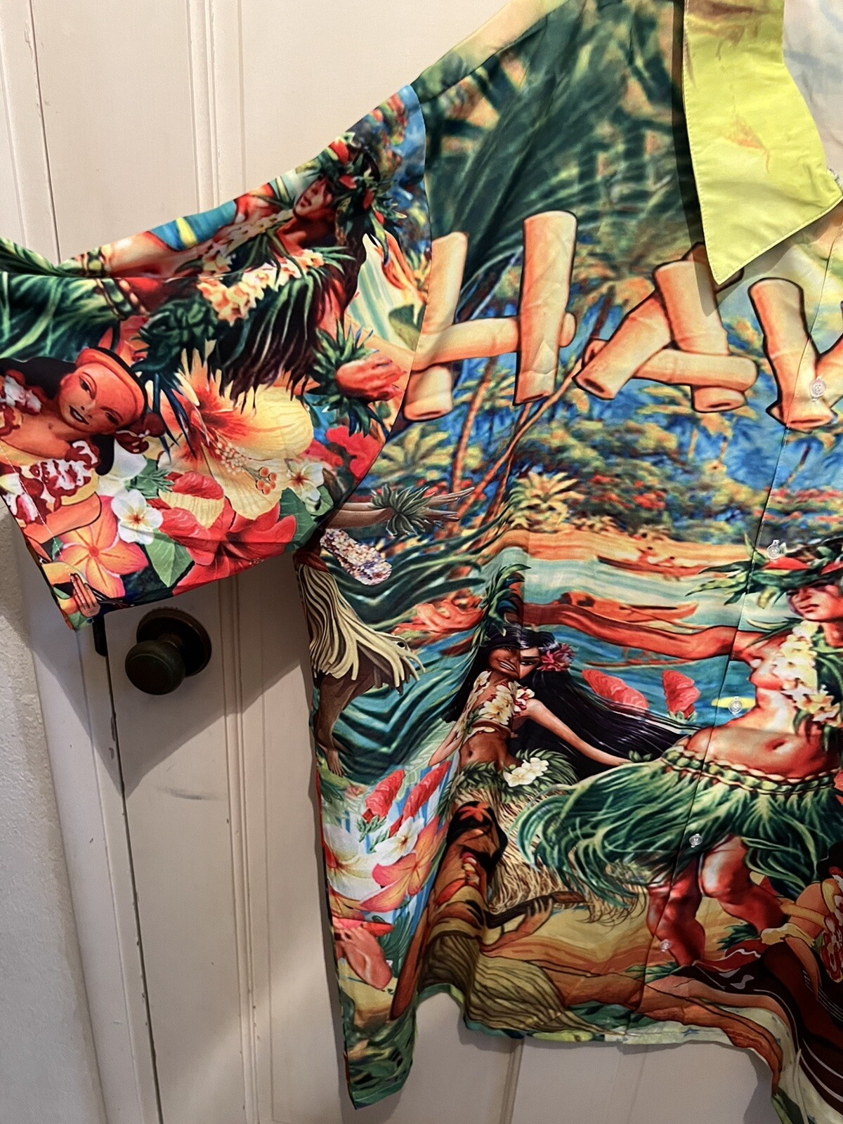 Kalena Mens Hawaii Hula Girl Aloha Shirt 4XL - Gem
