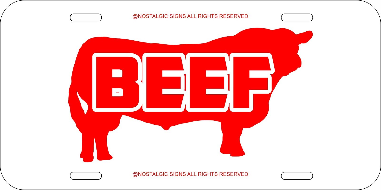 BEEF FARM RANCH Vehicle License Plate Tag METAL car automobile truck WT ...