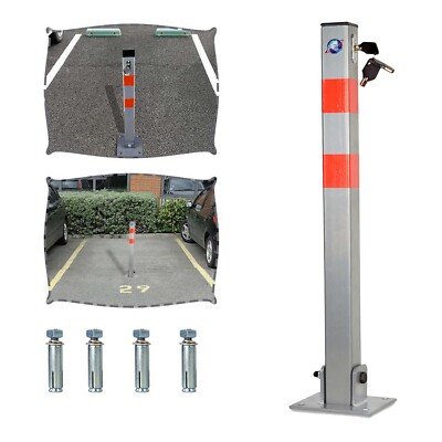 Folding Locking Parking Bollard Post Barrier Security Driveway Car Park ...