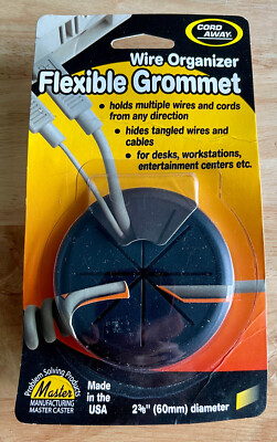 CORD AWAY 2-3/8" (60mm) Black Computer Desk Wire Cable Hole Cover ...