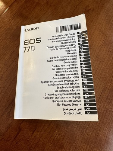 Canon EOS 77D Quick Reference Guide English + 25 Languages | eBay