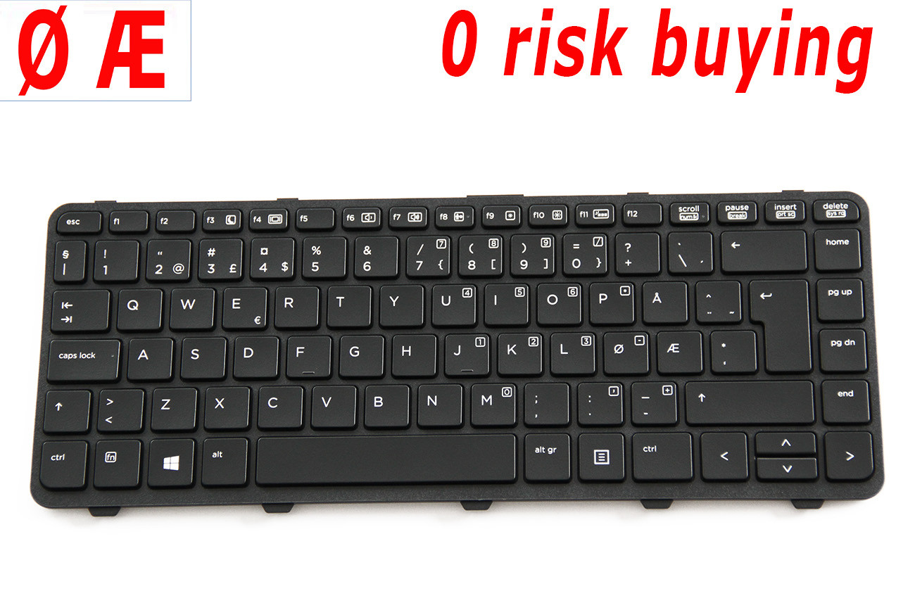 For HP ProBook 640 G1,645 G1 Keyboard Norwegian Danish Nordic Backlit ...