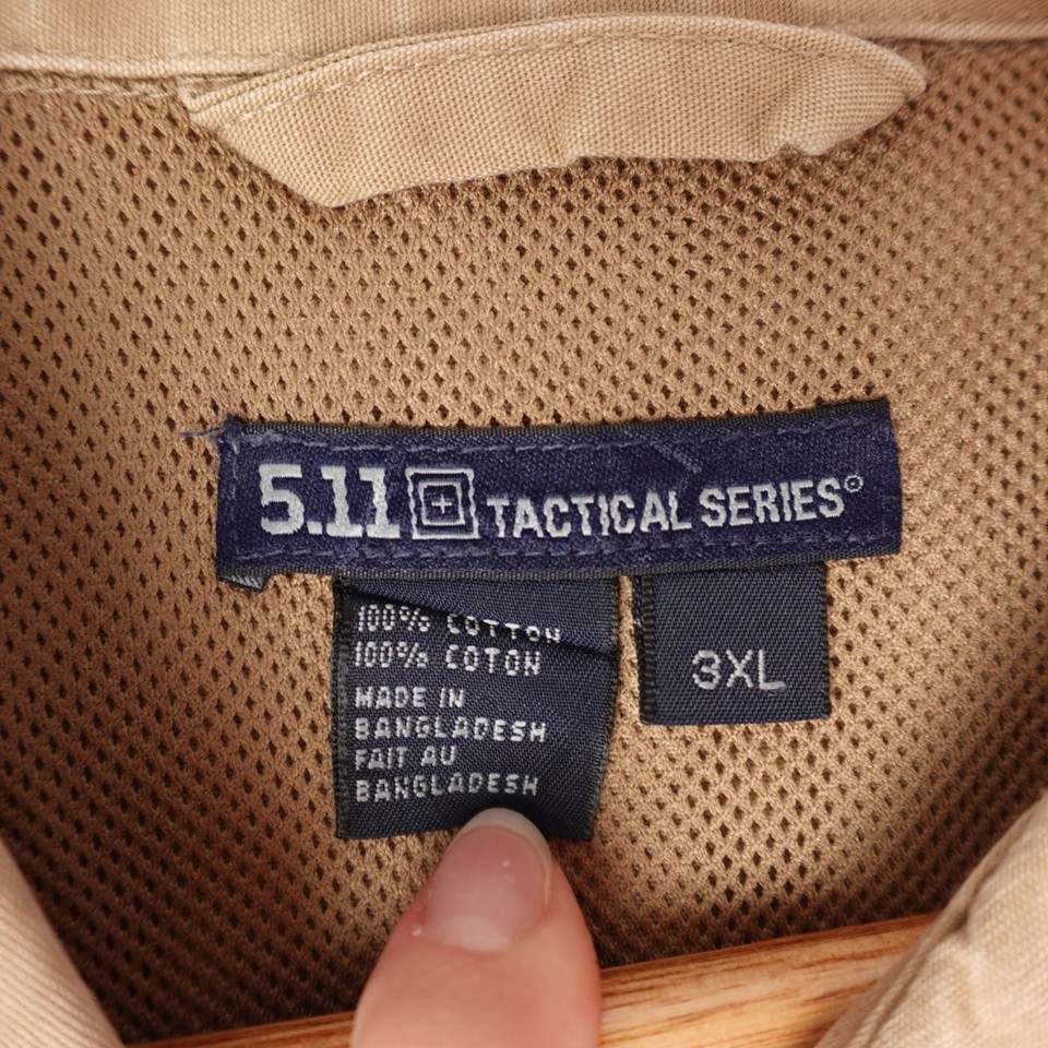 511 Tactical Shirt Mens 3XL Brown Short Sleeve Ripstop Vented Outdoor ...