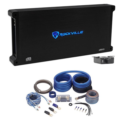 Rockville dB16 8000/4000W RMS Mono Amplifier with Wire Kit (dB16+RWK0CU ...