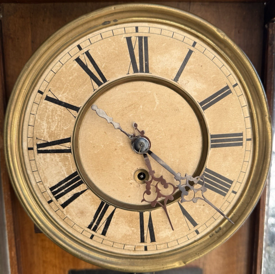 Antique C 1885 - 1910 German Vienna Wall Clock BEAUTY - READ Operating ...