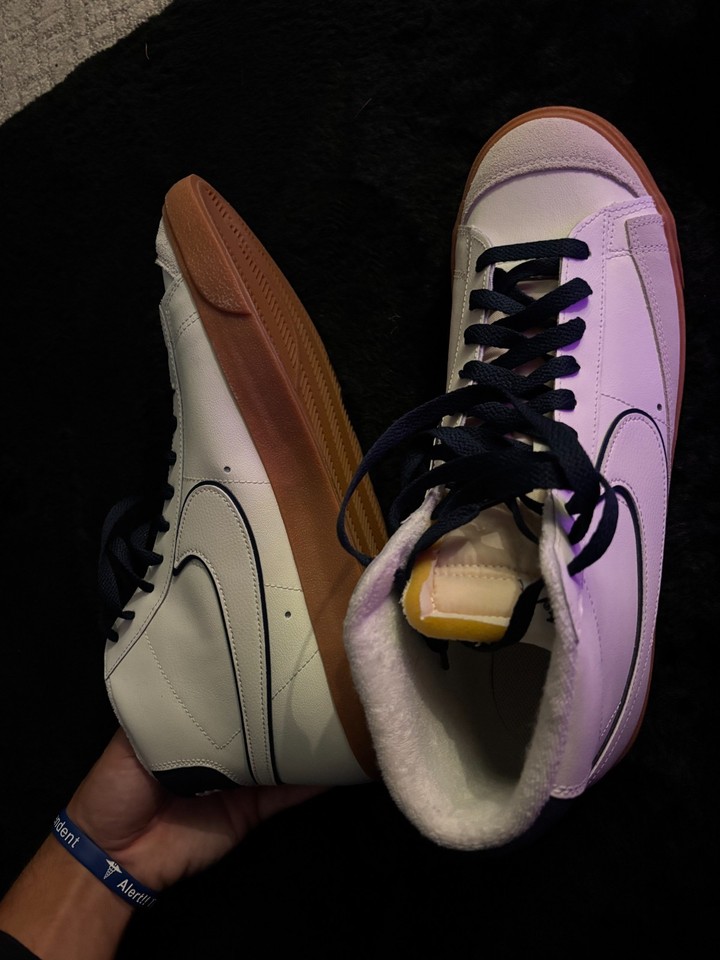 Size 13 - Nike Blazer '77 Premium Mid Sail Navy Gum | eBay