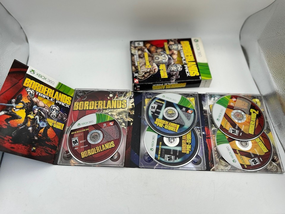 Borderlands Triple Pack (Microsoft Xbox 360, 2015)5 Disc Set,1 -disc ...