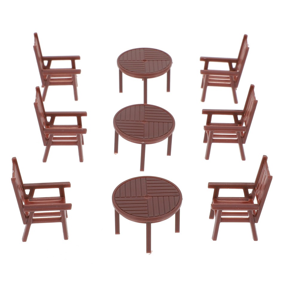 3 Sets Mini Table and Chair Micro Scene Model Chairs Furniture ...