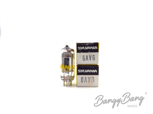 2 Vintage Sylvania 6AV6 Double Diode Triode Superhet Radio Audio Vacuum ...