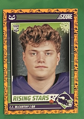 2024 Panini Score-A-Treat Rising Stars Orange Pumpkins JJ McCarthy RC ...