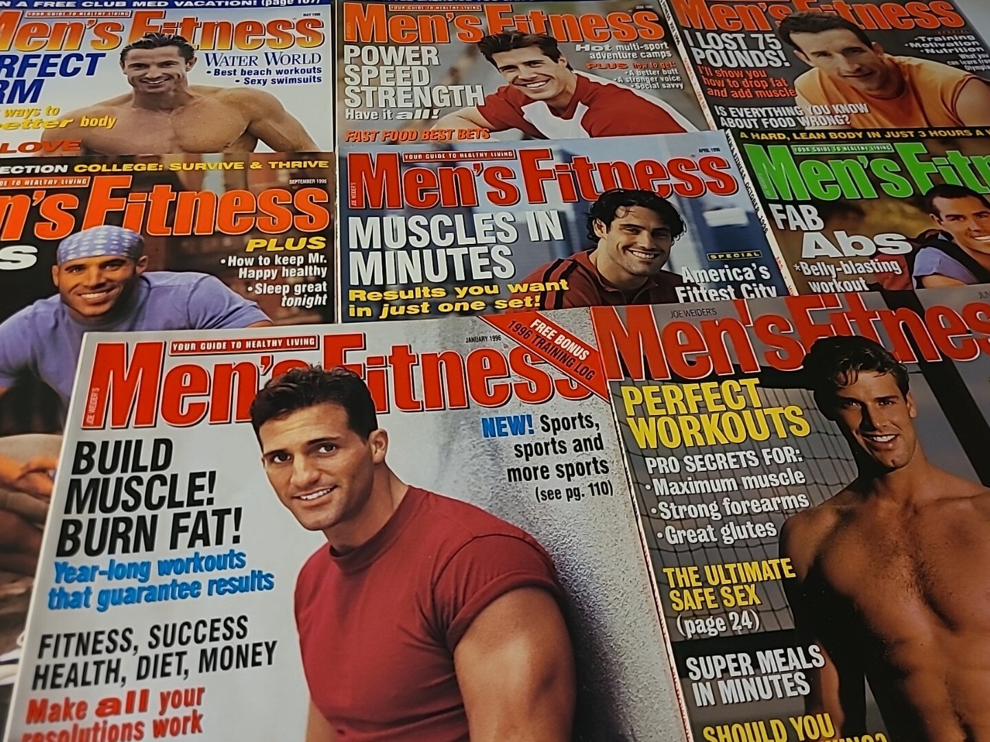 Lot of 8 MEN'S FITNESS Magazines (1995 - 1996) | eBay