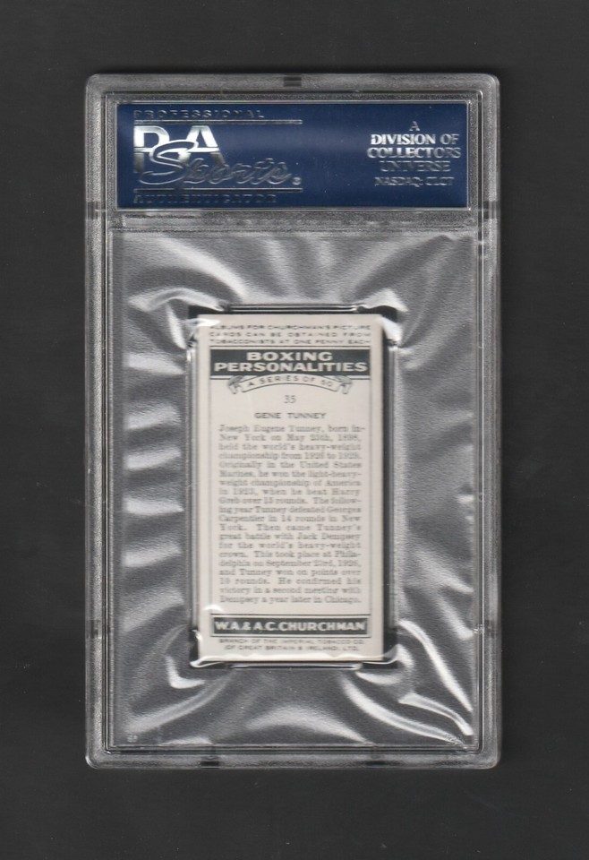 1938 Churchman GENE TUNNEY #35 ~ Heavyweight Champ ~~ PSA 6 EXMT ~ Nice ...
