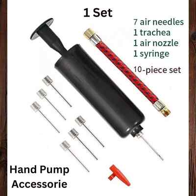 Football Bike Ball Hand Pump Accessorie Sports Inflate Needle Tube ...