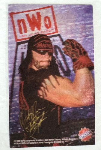 Vtg WCW NWO Holographic 3-D Lenticular Motion Sticker Randy MACHO MAN ...