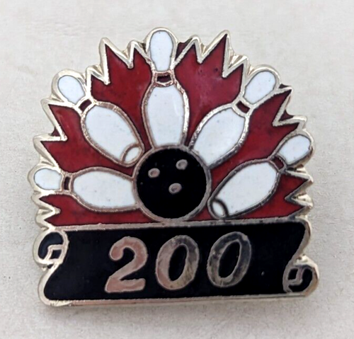 VTG 200 Bowling Pins Ball Award Sports Enamel Lapel Hat Pin Pinback ...