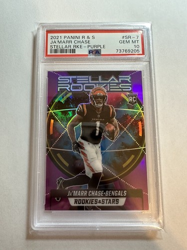 2021 Rookies & Stars Ja'Marr Chase Stellar Rookie Purple # /35 PSA 10 ...
