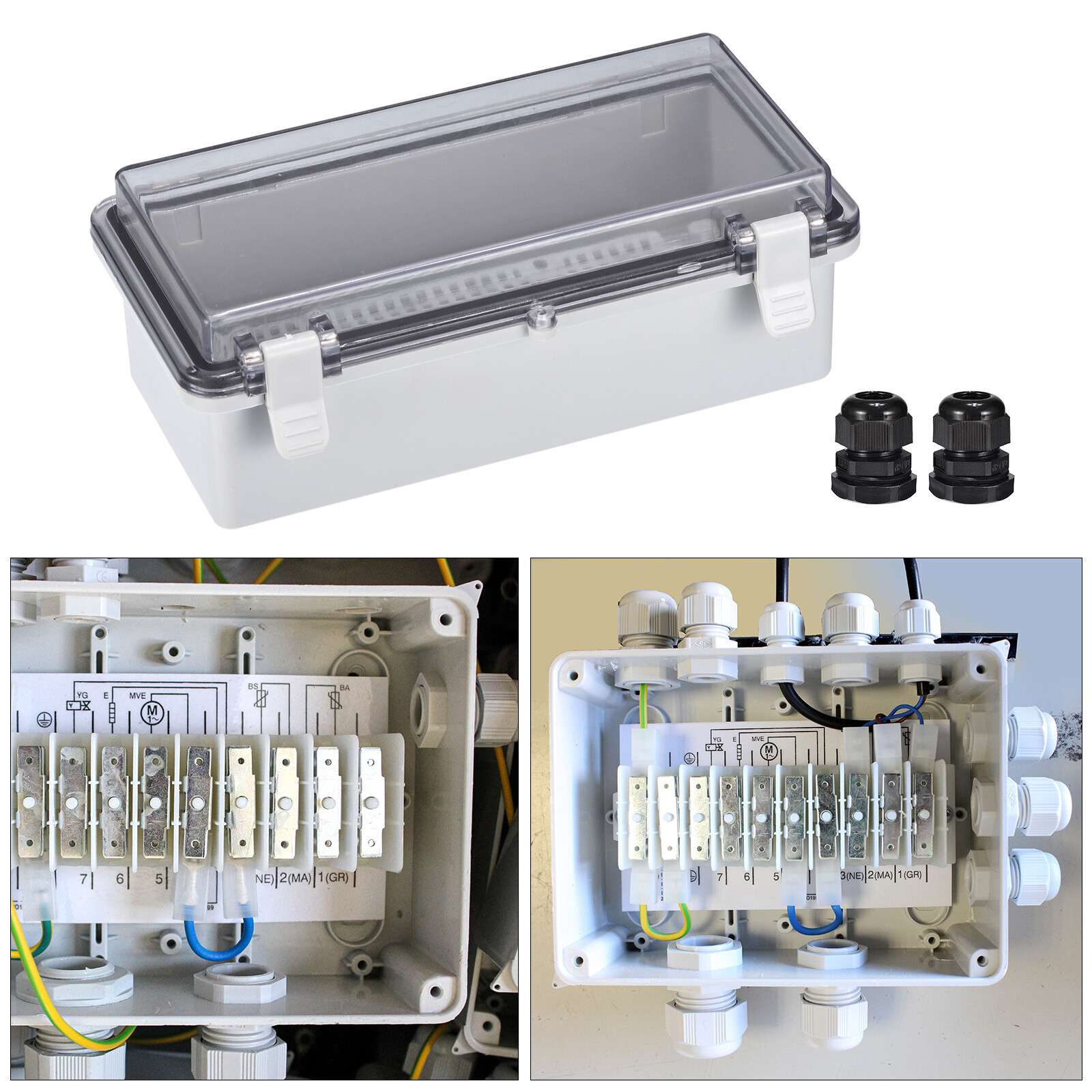 Junction Box Electrical Enclosure IP67 Waterproof ABS Plastic Hinged ...