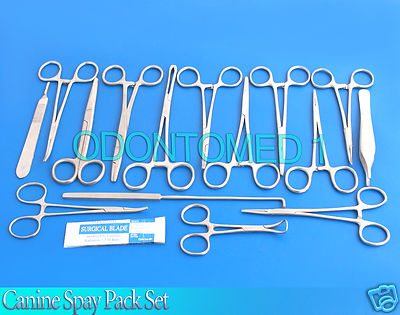 2 SETS OF 48 PCS CANINE SPAY PACK VETERINARY SURGICAL INSTRUMENTS DS ...