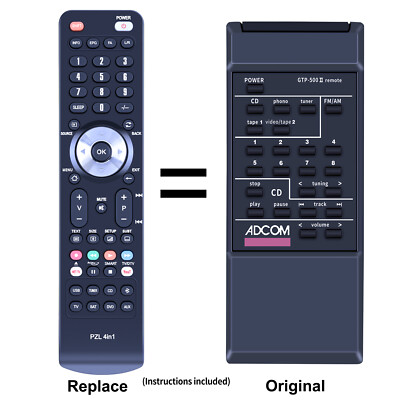 Replacement Remote Control For Adcom GTP-500II Pre-Amplifier | eBay