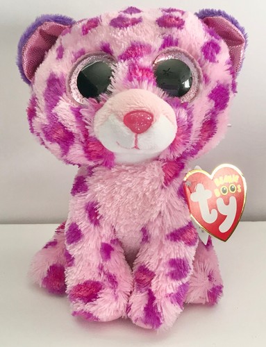 TY GLAMOUR LEOPARD /CAT 6" BEANIE BOOS-RETIRED, HTF, NEW W/ RED TAG*SO ...
