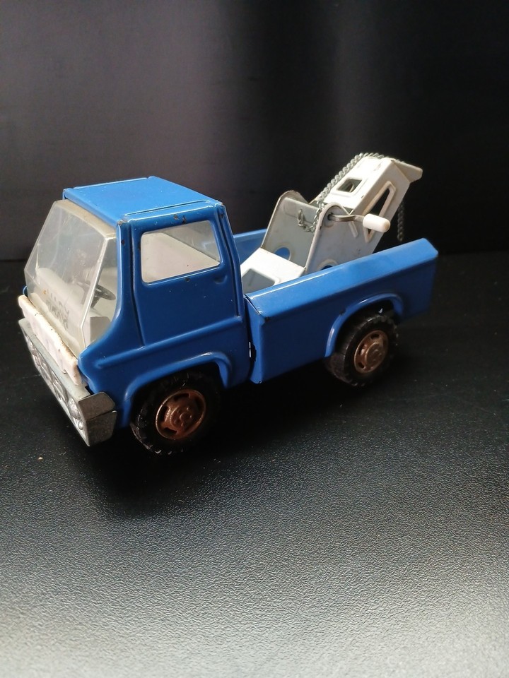 1968 Marx Tow Truck Wrecker Pressed Steel Blue & White - 6" Long | eBay