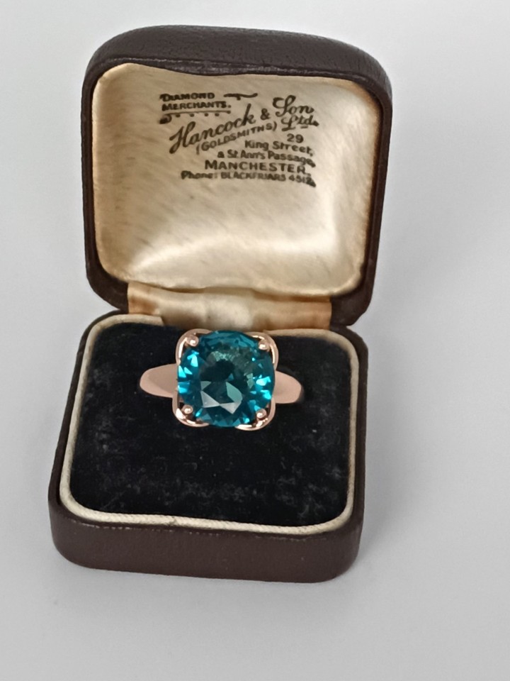 Vintage 1990-s 14 Ct Rolled Gold Large Topaz Ring Size UK Q.5 US 8.25 ...