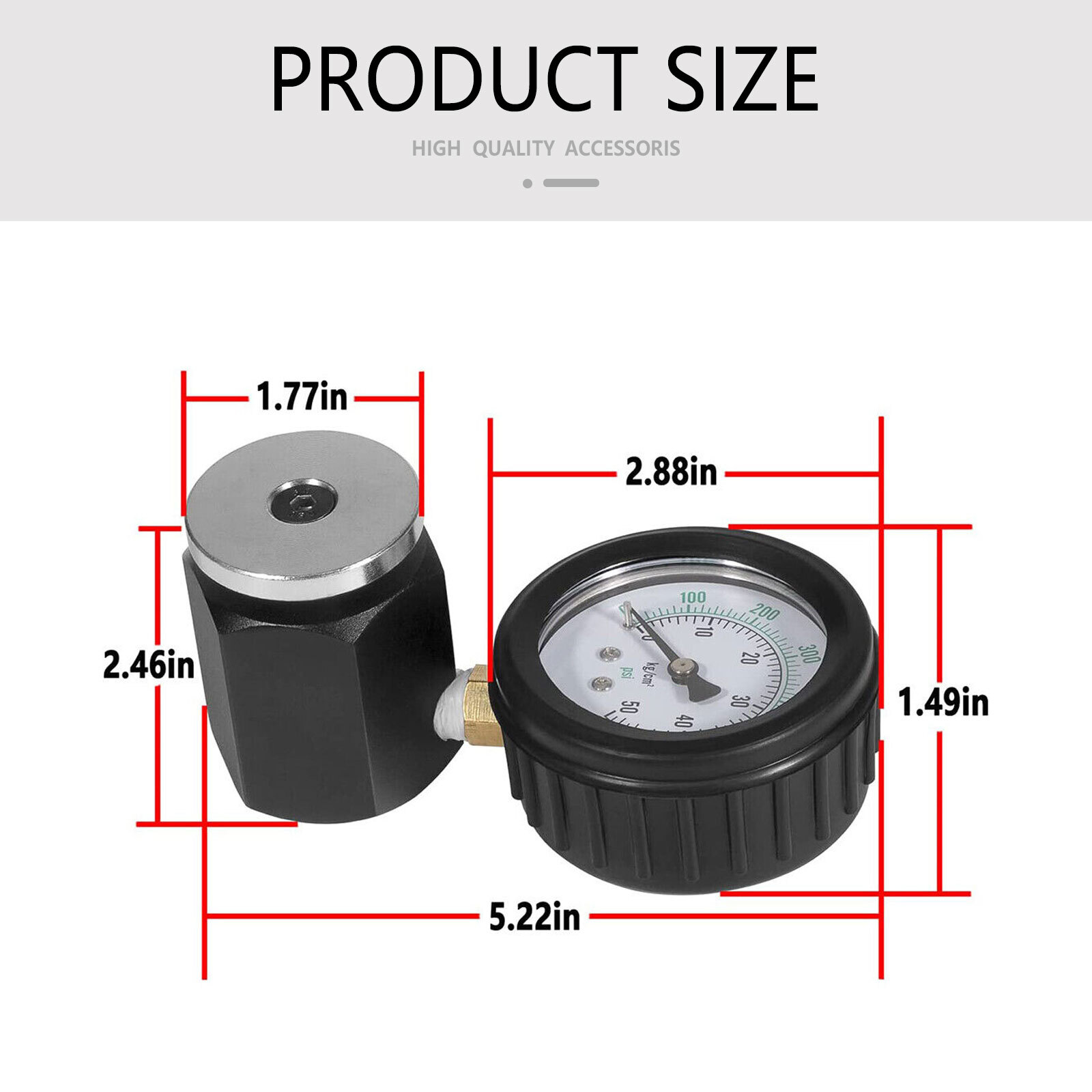 66835 Universal Mini Valve Spring Pressure Tester Gauge 0-300 PSI & 0 ...