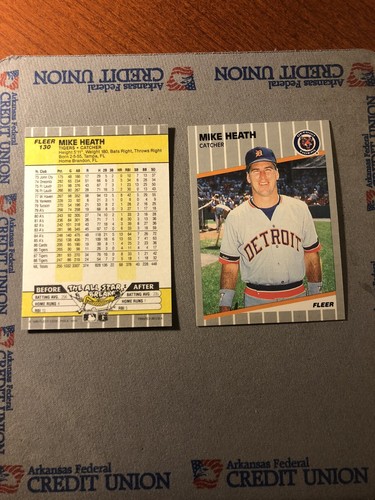 1989 Fleer Mike Heath #132 & Tom Brookens #130 Errors | eBay