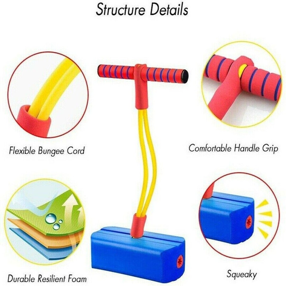 Pogo Stick Bungee Jumper Childrens Foam Bouncer Balance Exercise Hopper ...